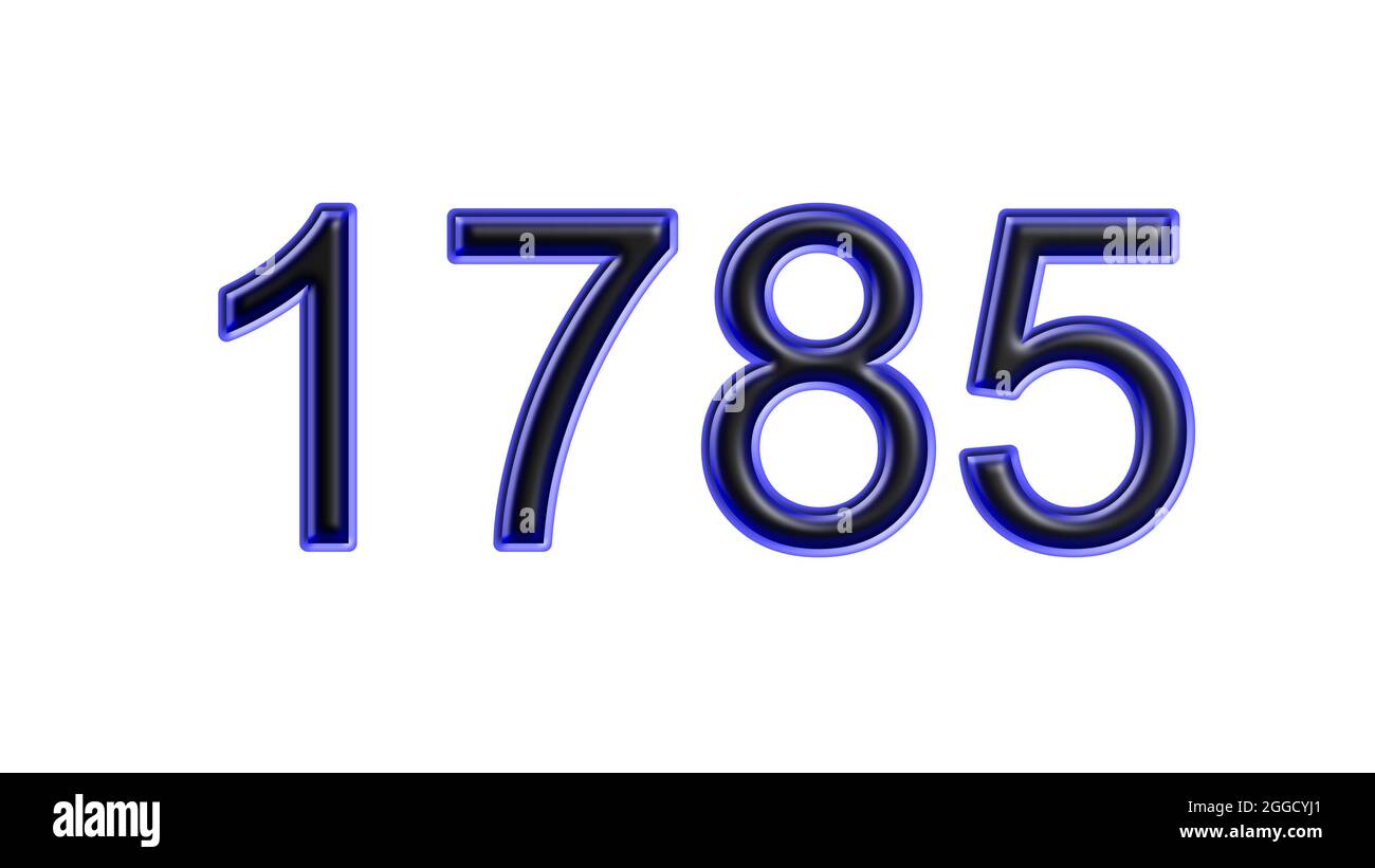 blue 1785 number 3d effect white background Stock Photo - Alamy