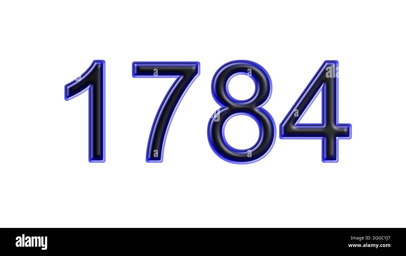 blue 1784 number 3d effect white background Stock Photo - Alamy