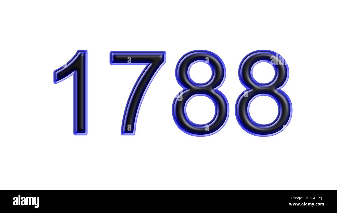 blue 1788 number 3d effect white background Stock Photo - Alamy