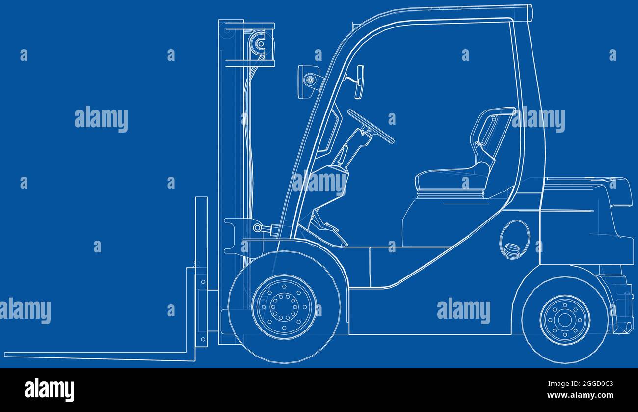Forklift. Orthography Vector Stock Vector Image & Art - Alamy