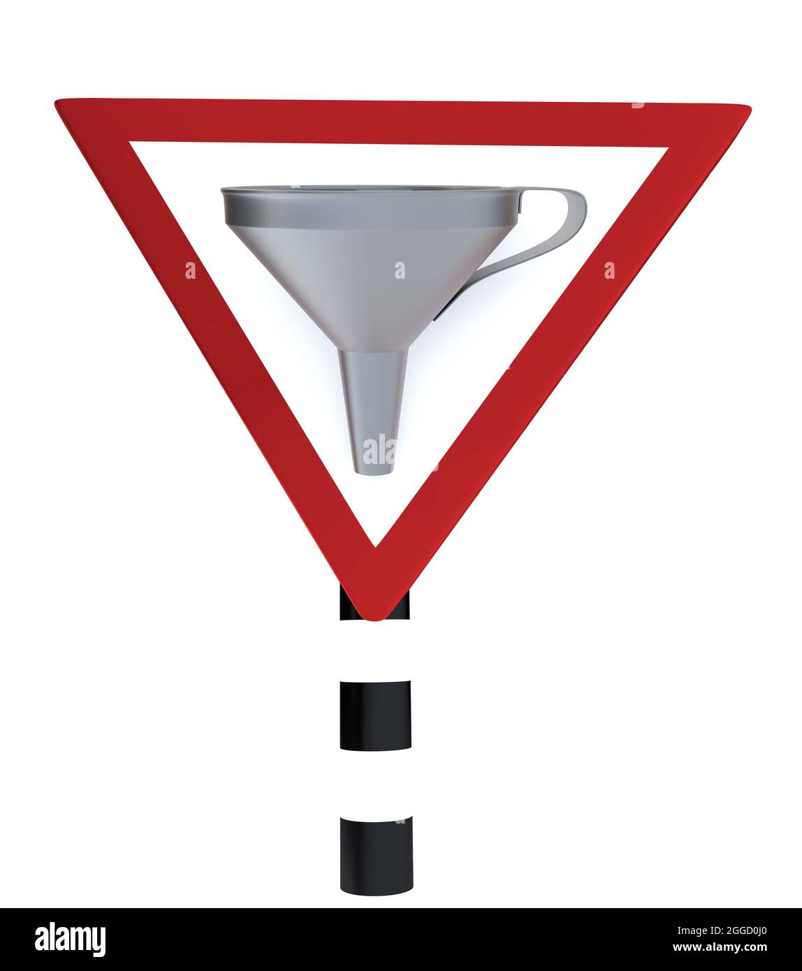 3D illustration of Marketing Funnel script above a road sign, isolated ...