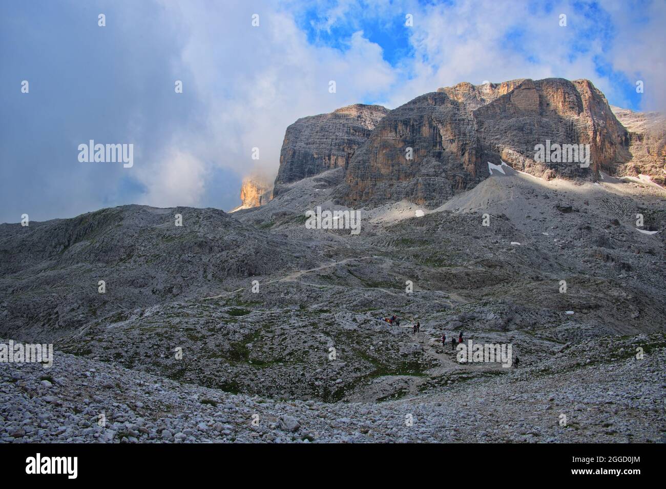 Amazing rocks of Dolomite mountains in Italy Stock Photo - Alamy