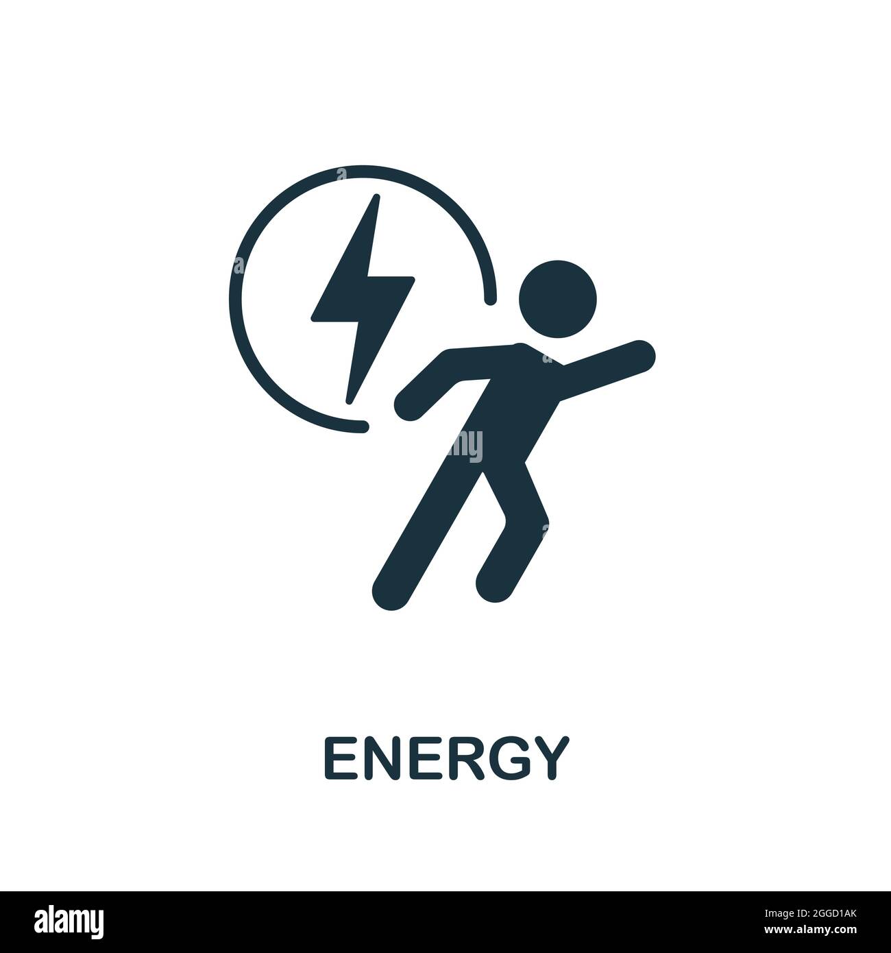 Energy flat icon. Colored sign from positive attitude collection ...