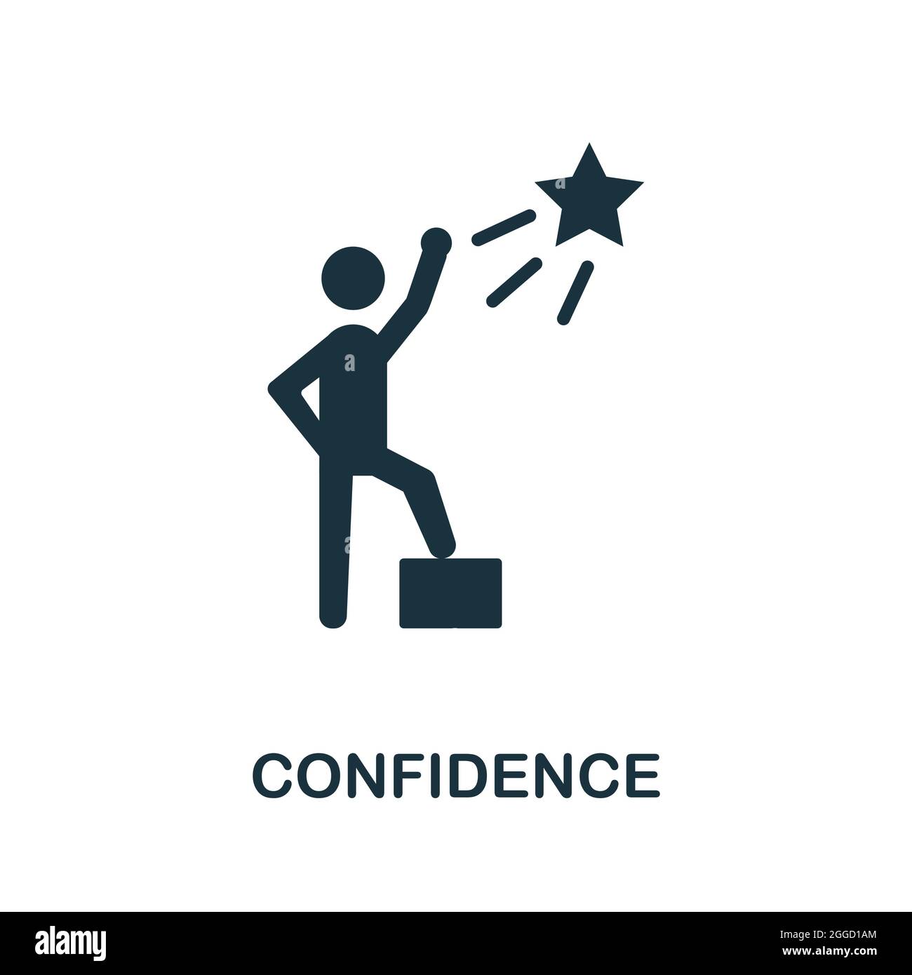 Confidence flat icon. Colored sign from positive attitude collection. Creative Confidence icon ...