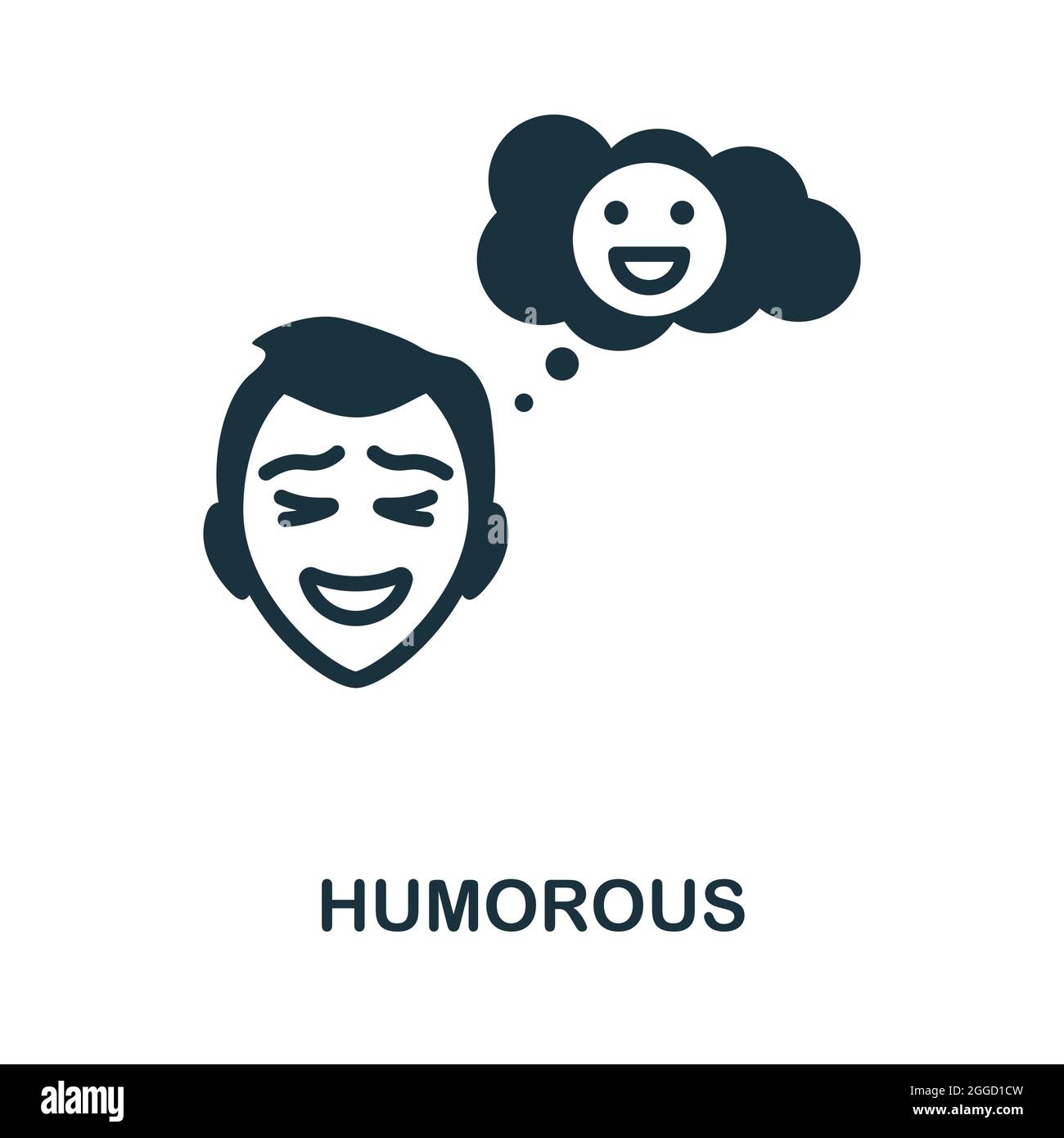 Humorous flat icon. Colored sign from positive attitude collection ...