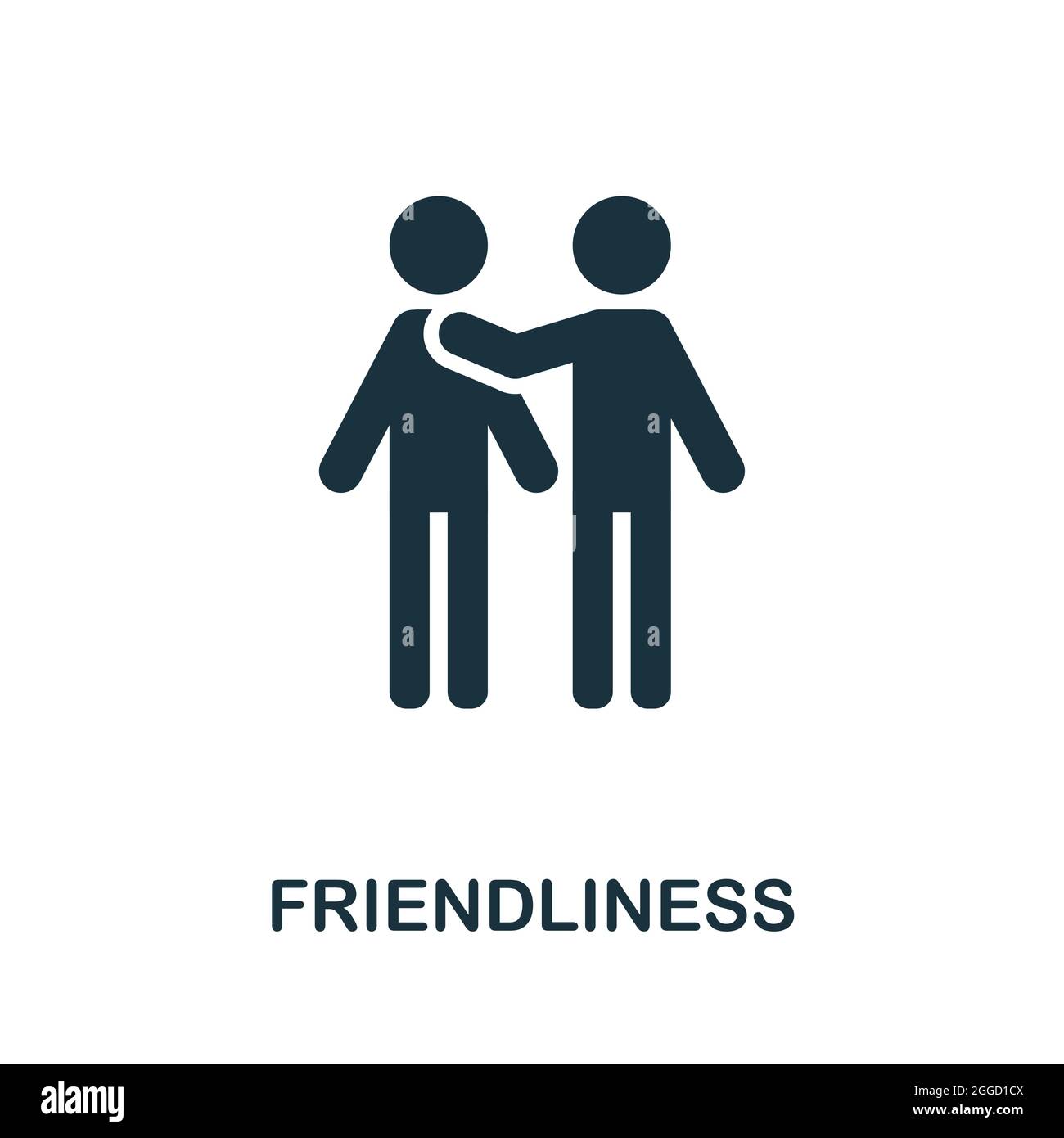 Friendliness flat icon. Colored sign from positive attitude collection ...