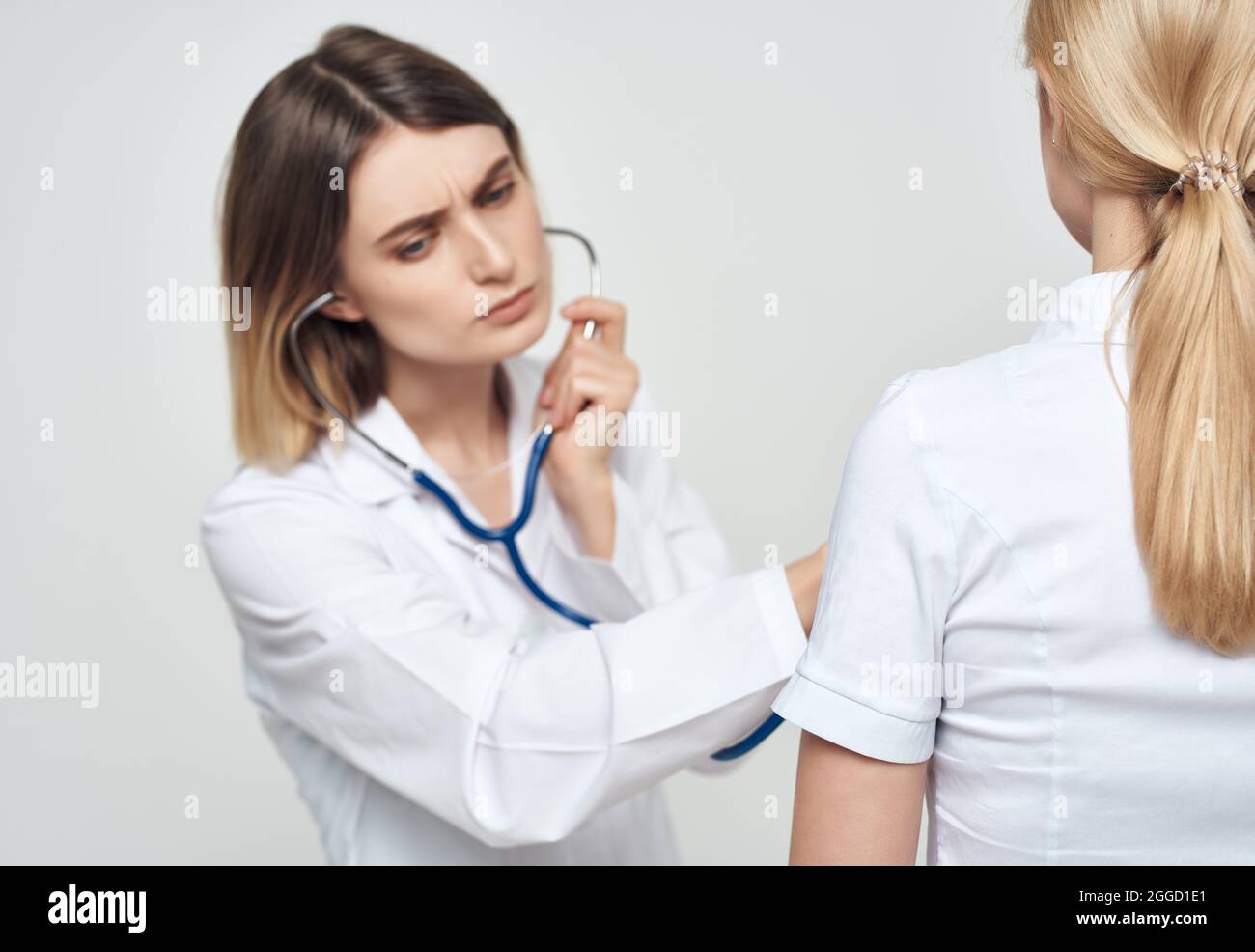 nurse stethoscope healing procedures Studio hospital Stock Photo - Alamy