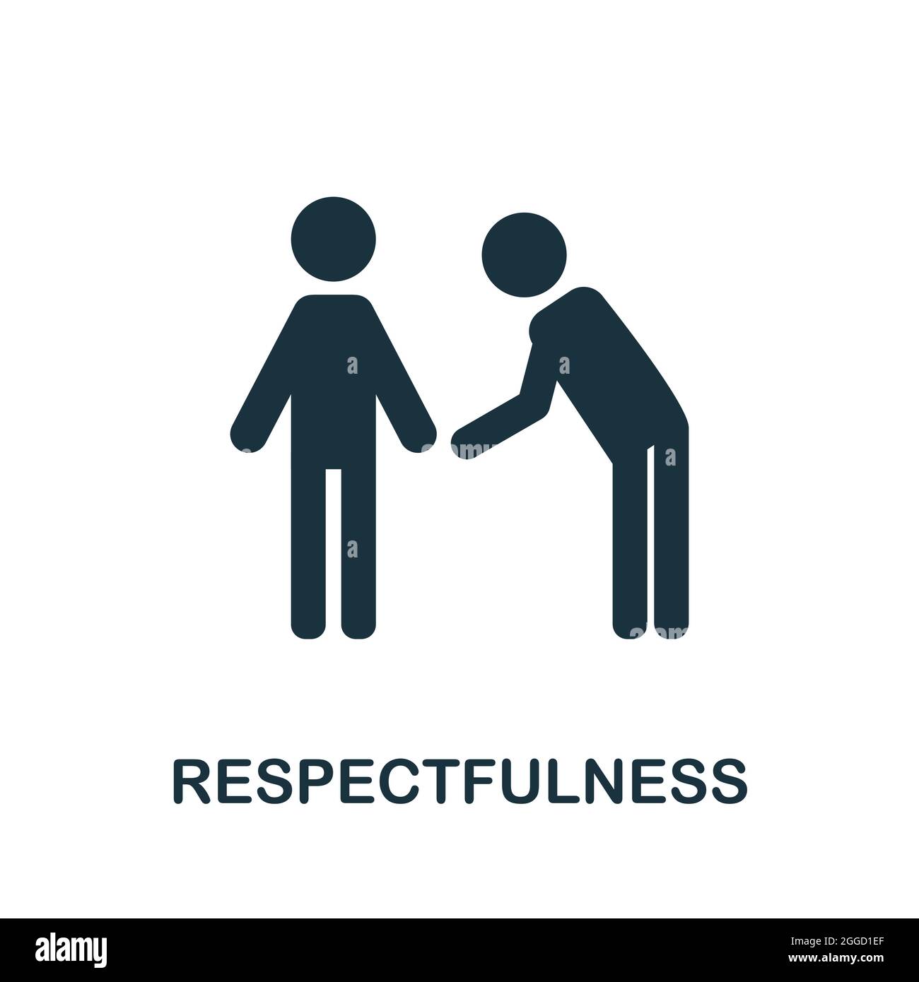 Respectfulness flat icon. Colored sign from positive attitude ...