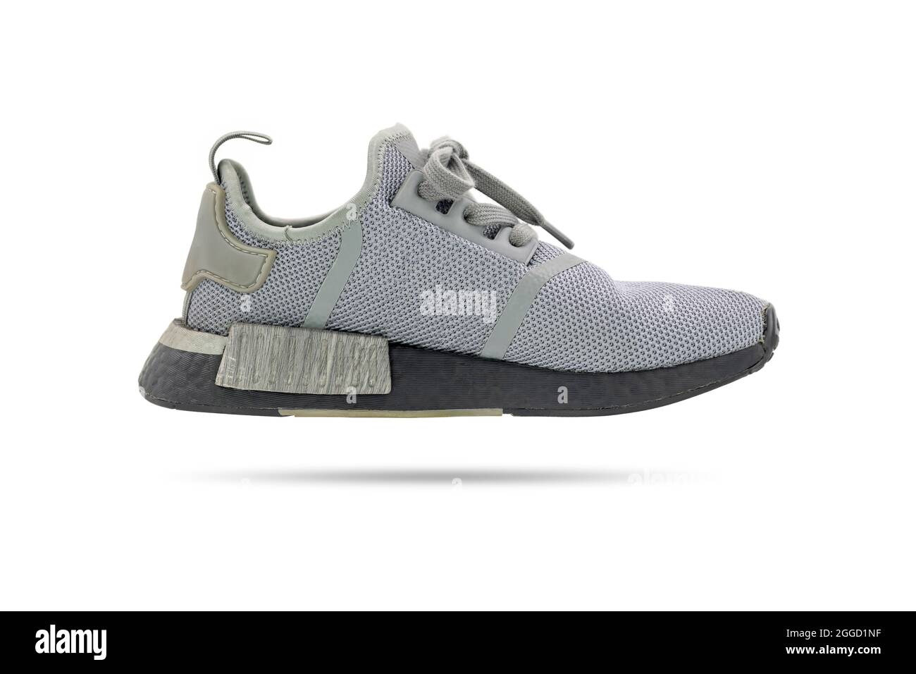 Gray color fashion sport shoe isolated on white background Stock Photo ...