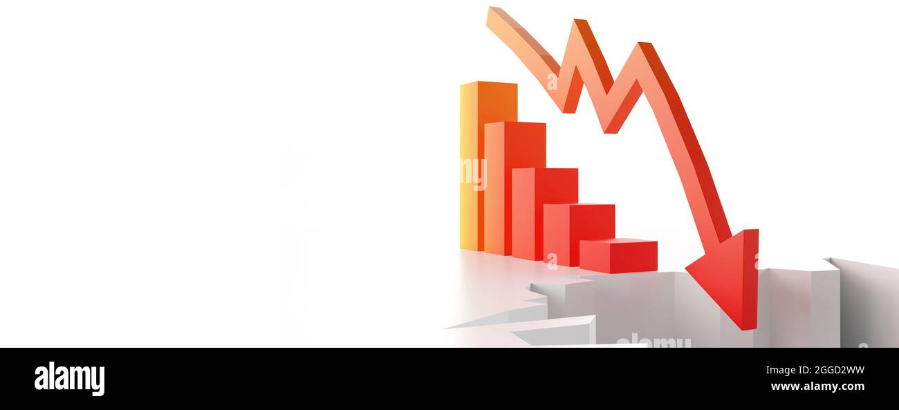 Graphs representing the stock market crash. 3d illustration Stock Photo ...