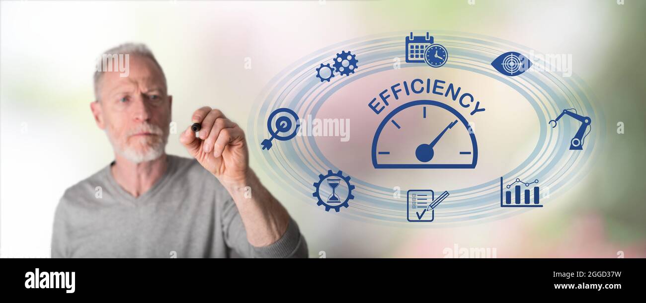 Efficiency concept drawn by a man Stock Photo - Alamy