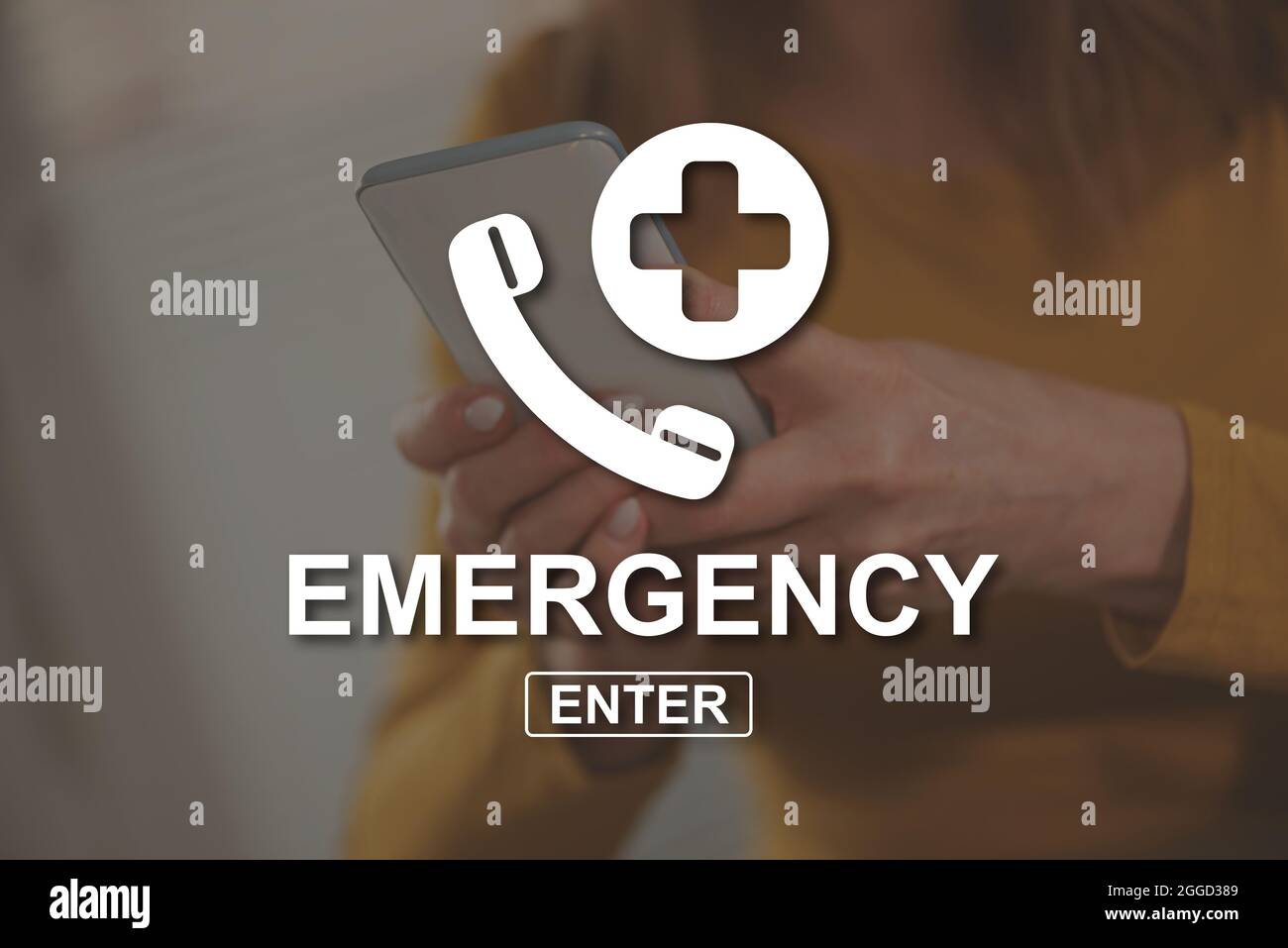Emergency concept illustrated by a picture on background Stock Photo ...