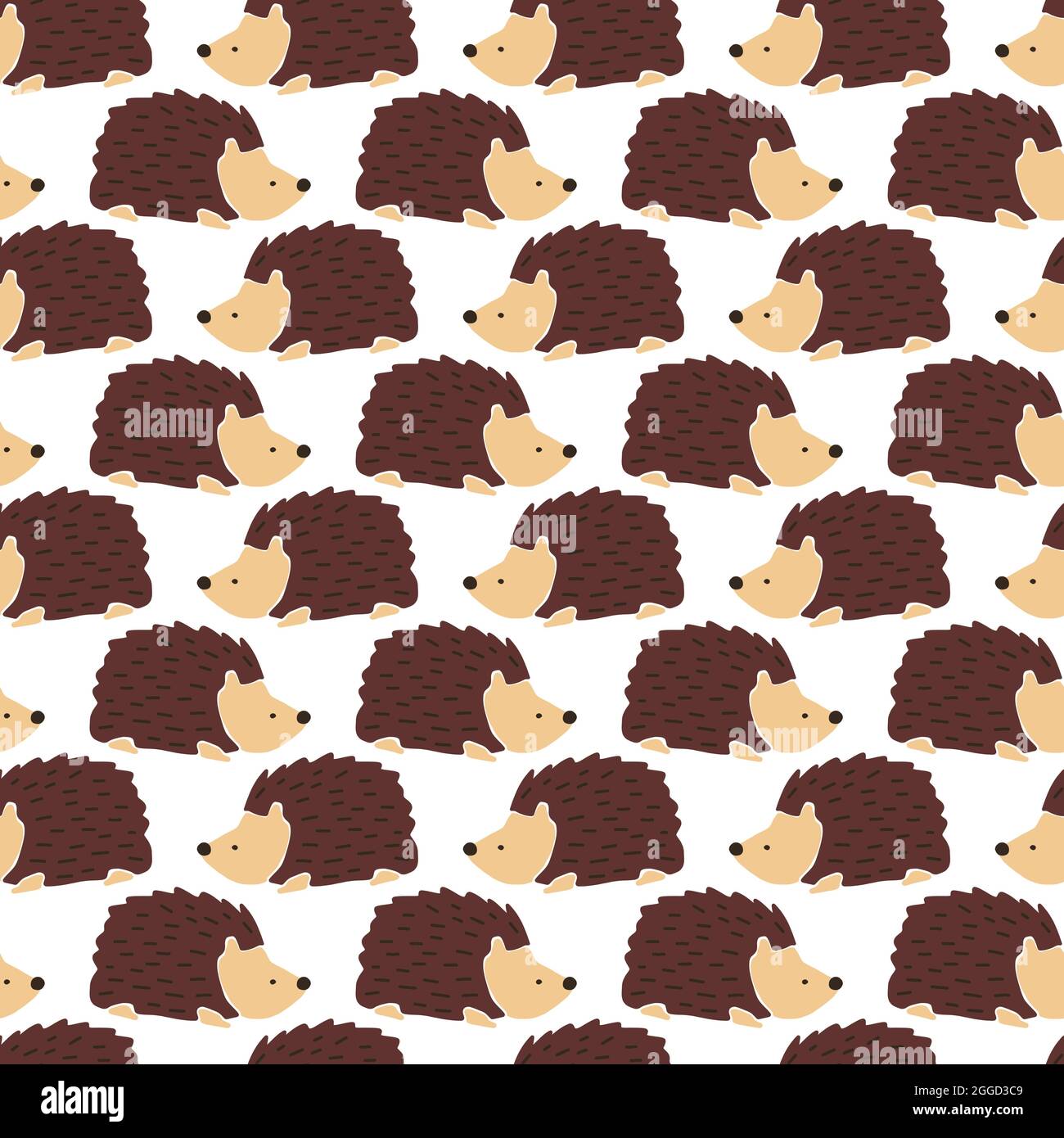 Hedgehog seamless vector background. Cute autumn pattern repeat with ...