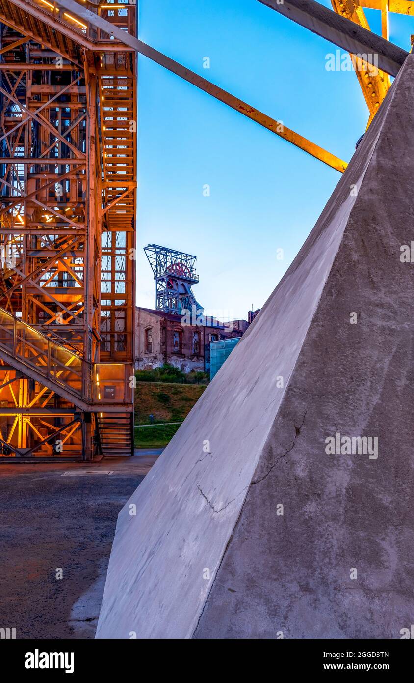 Mine shaft tower situated in the Silesian Museum in Katowice, Silesia ...