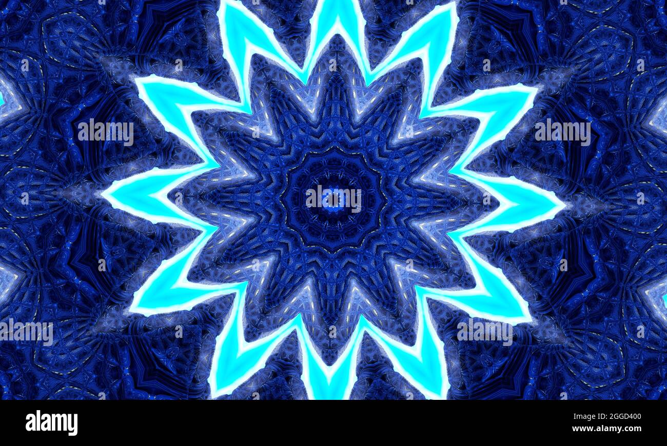 Neon shape on Blue textured background. Gradient color background ...