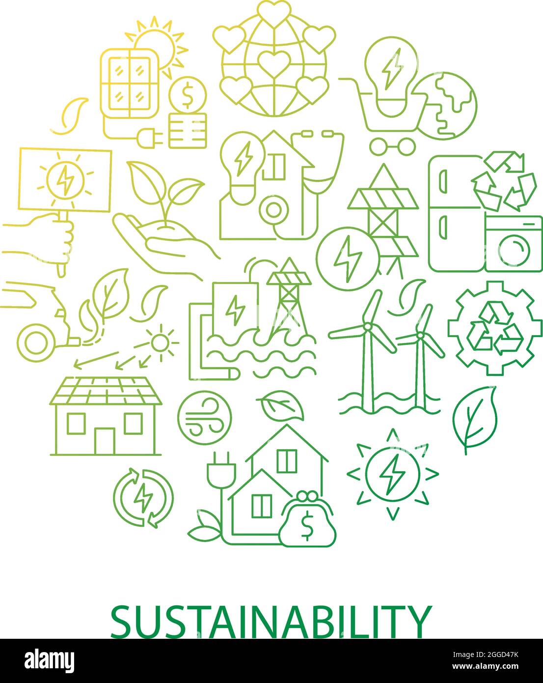 Renewable energy abstract gradient linear concept layout with headline ...