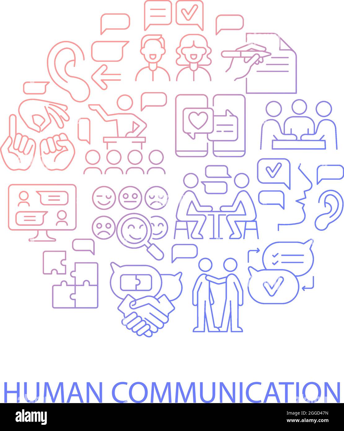 Communication abstract gradient linear concept layout with headline ...