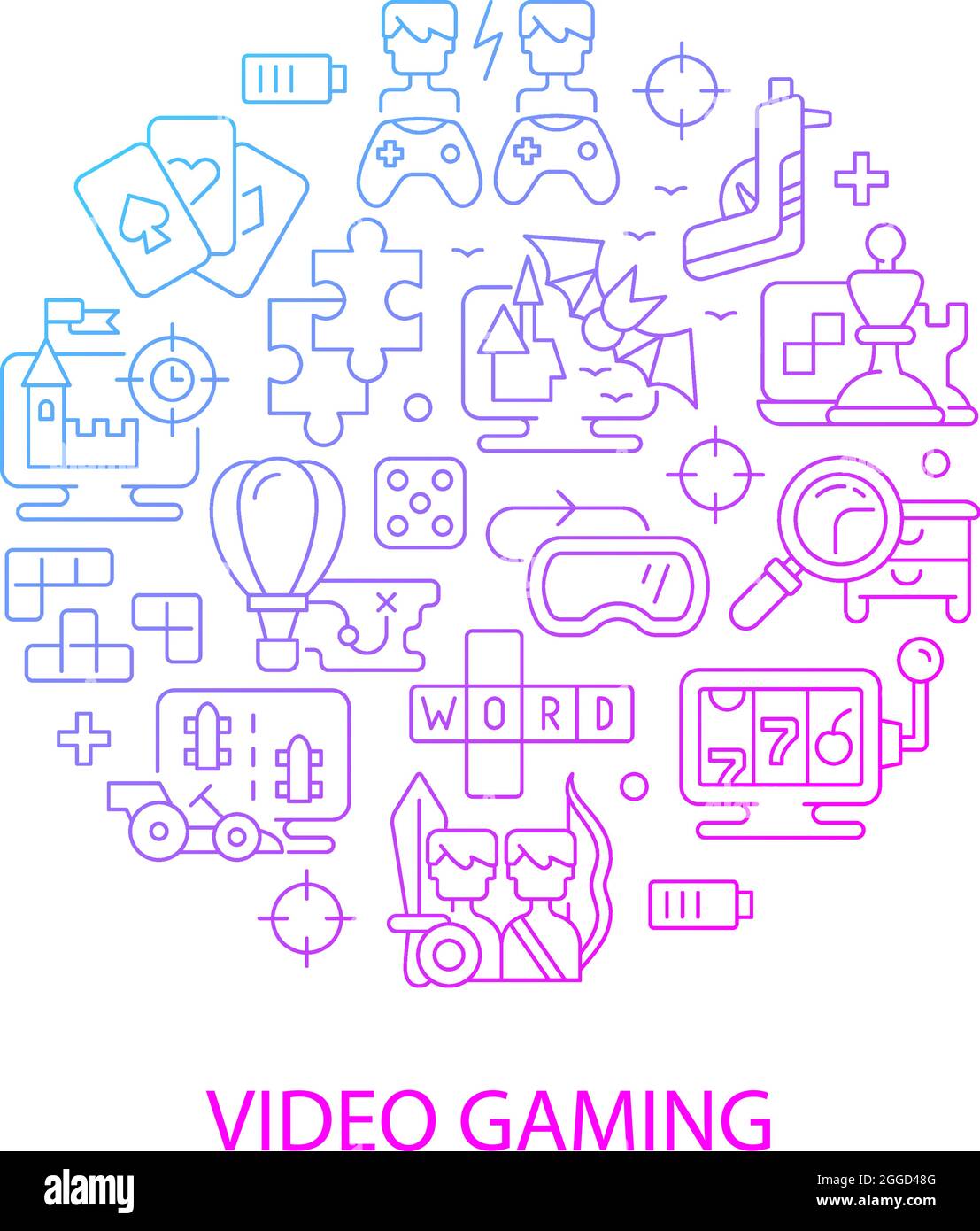 Video game abstract gradient linear concept layout with headline Stock ...