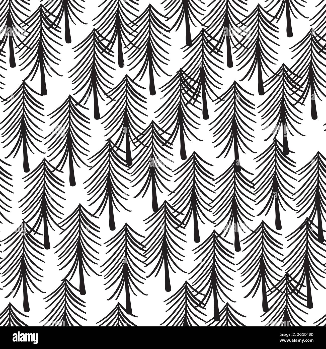 Black Tree Pattern Christmas Tree Silhouette Design Afbeelding Door