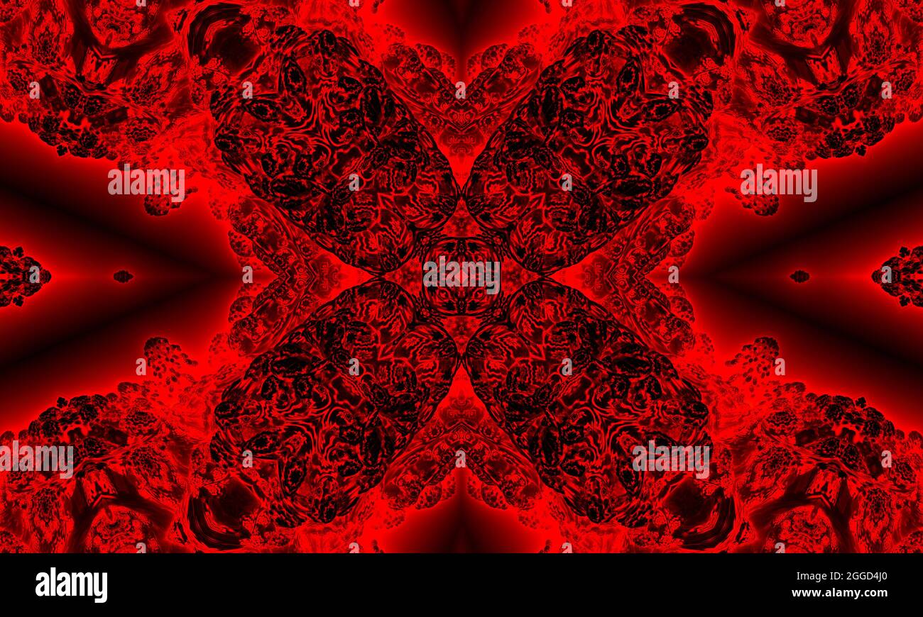 Digital visualization of a vampire sign. Bloddy kaleidoscope Stock ...