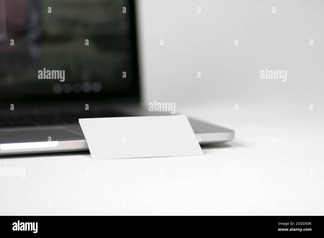 White Empty Clear Business Cards with Digital Accessories Keyboard ...