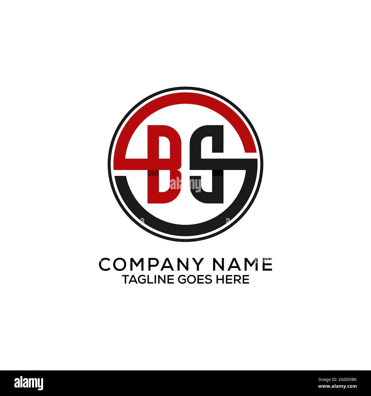 BS logo design vector with circle frame vector illustration, monogram ...