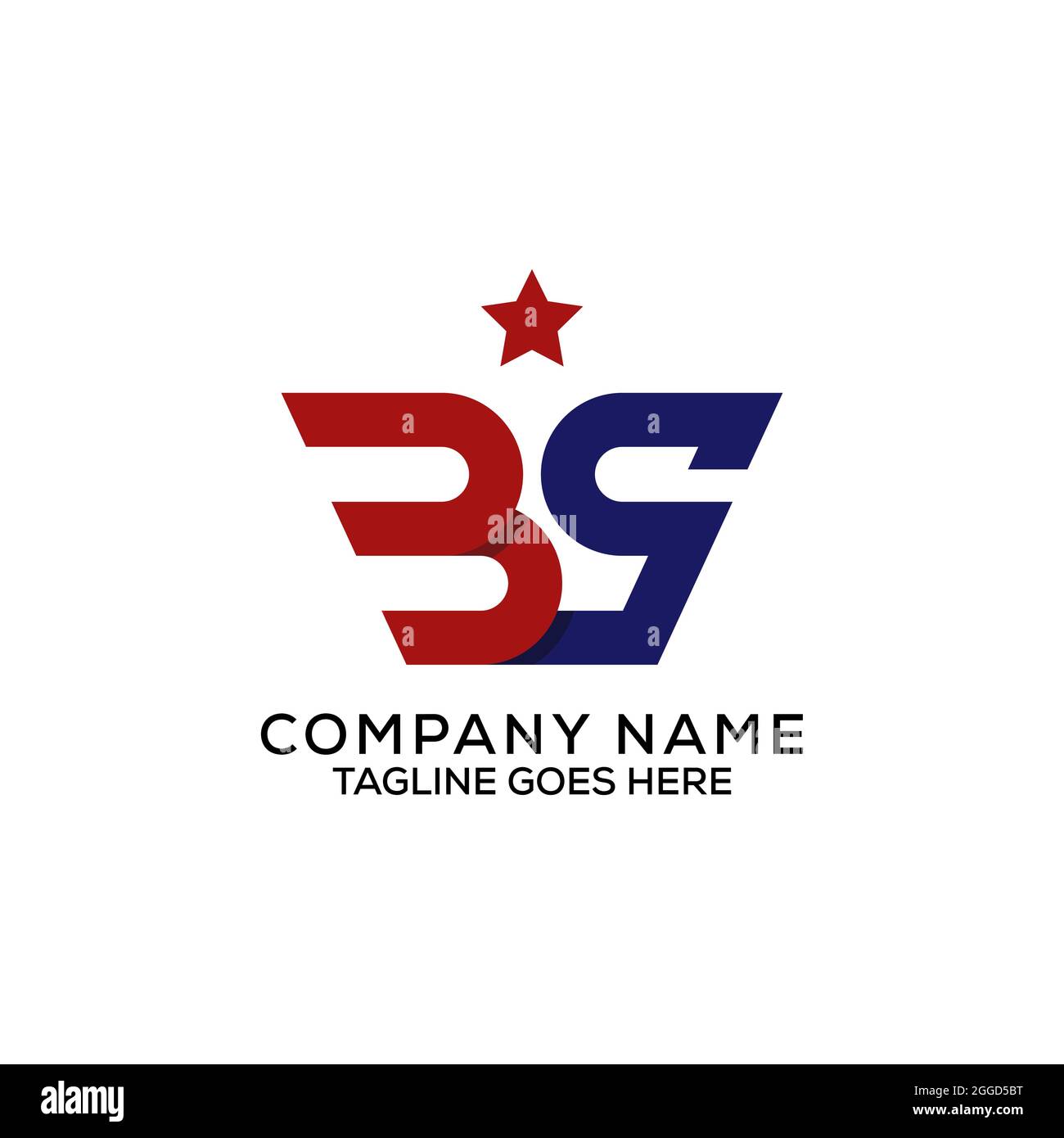 Letter name BS logo Design with red and blue colors, B and S strong ...