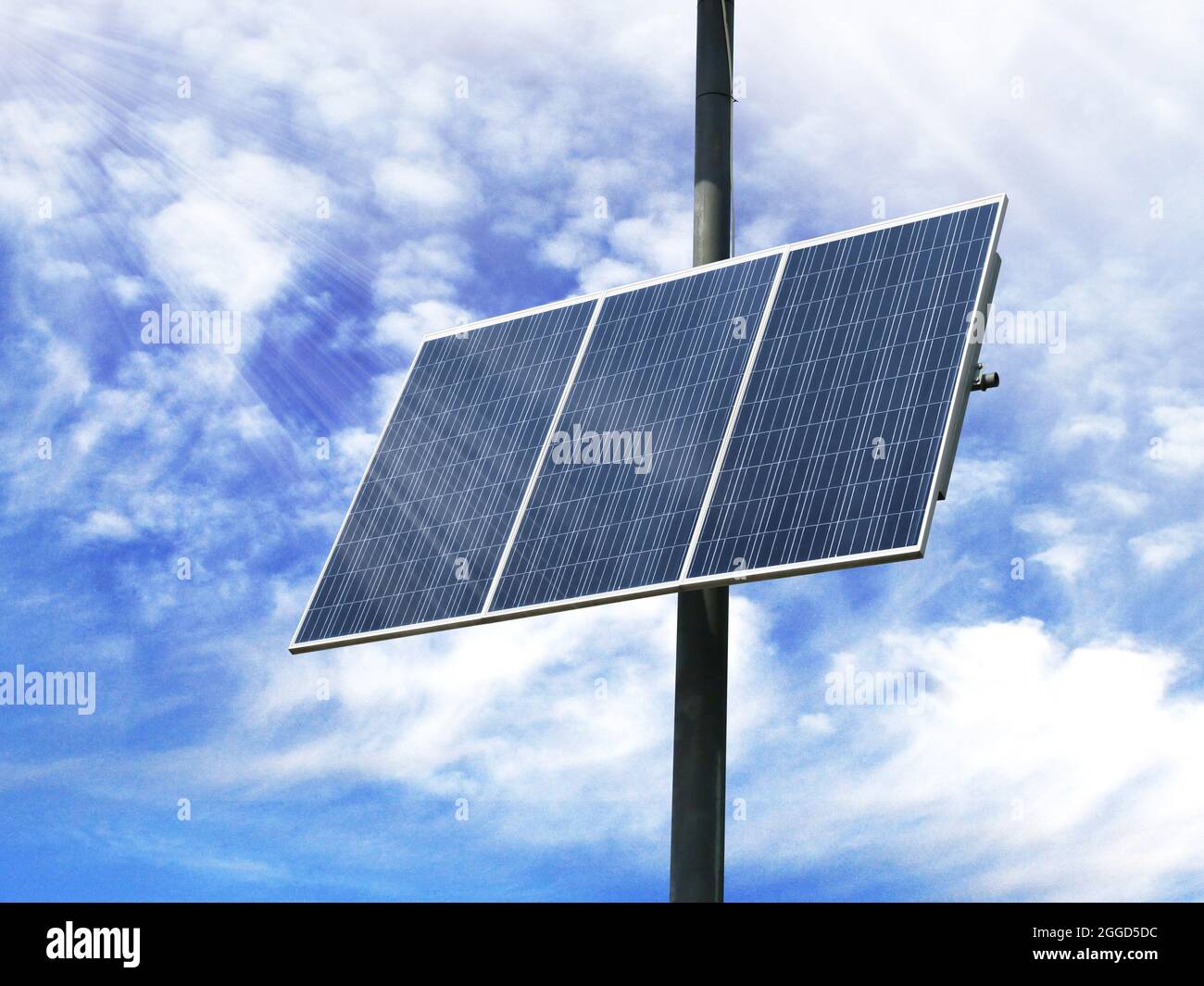 Sunlight gleams off solar panels. Solar panels used to generate ...