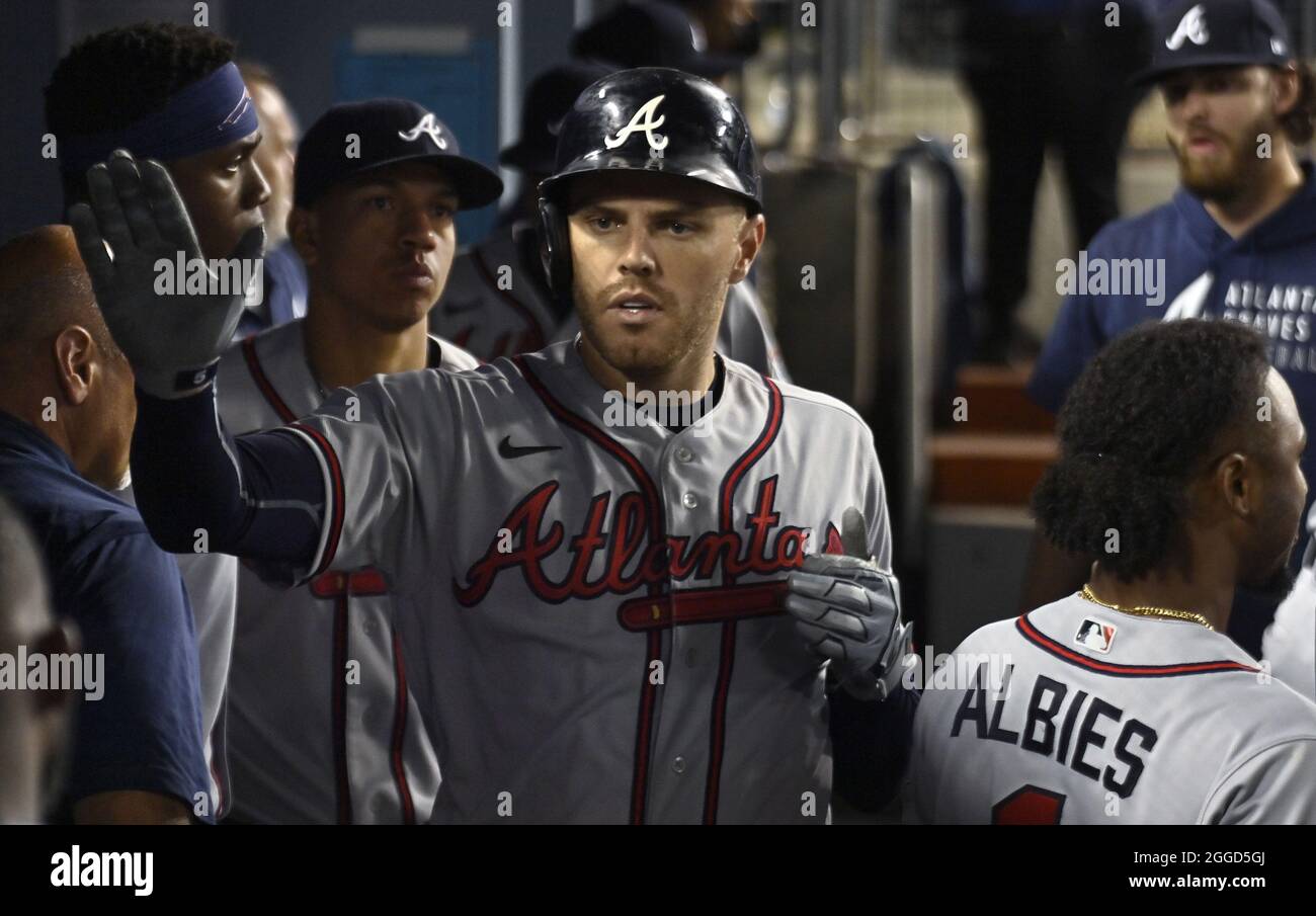 Los Angeles, United States. 30th Aug, 2021. Atlanta Braves' first ...