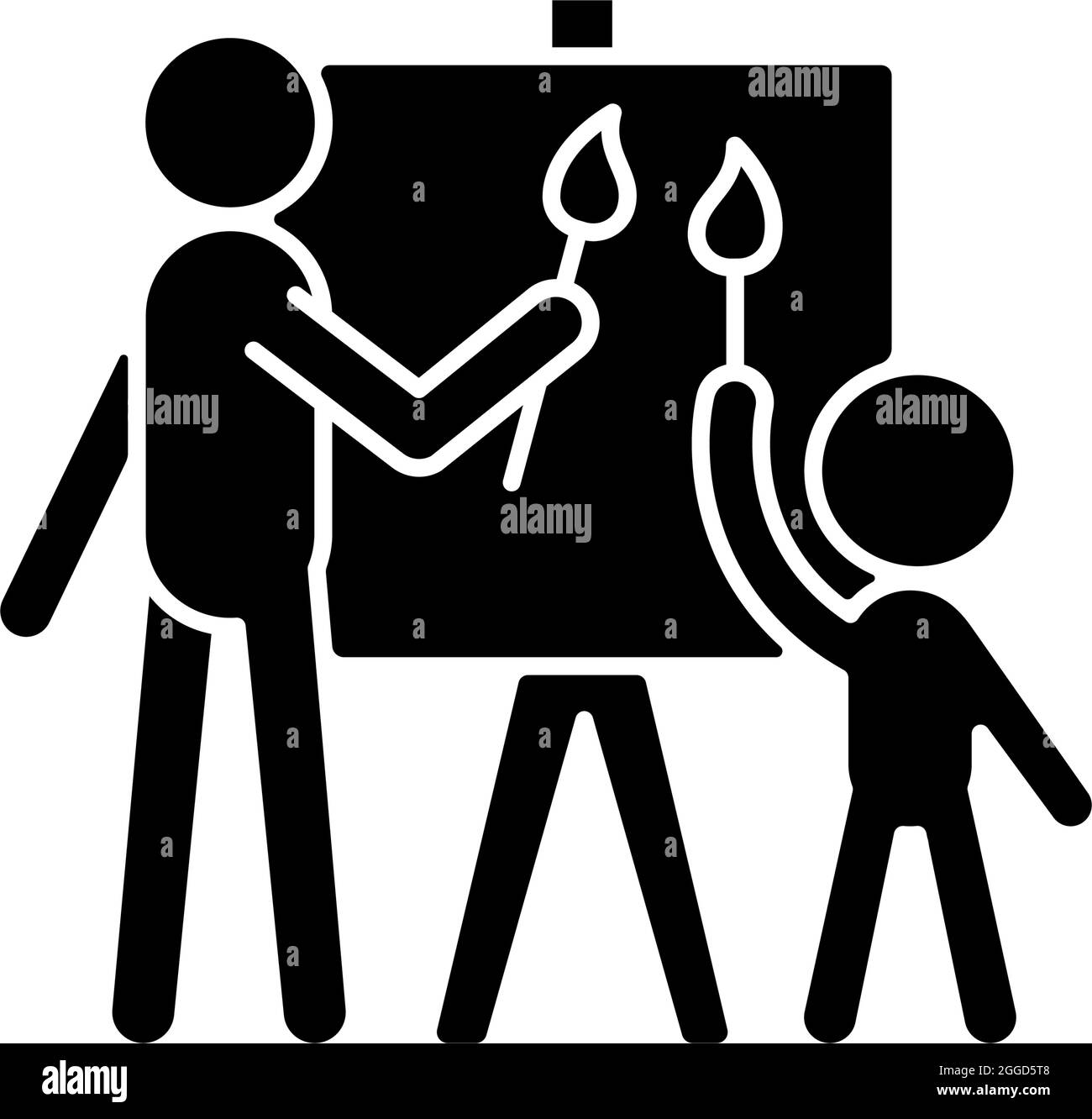 Painting with parent black glyph icon Stock Vector Image & Art - Alamy