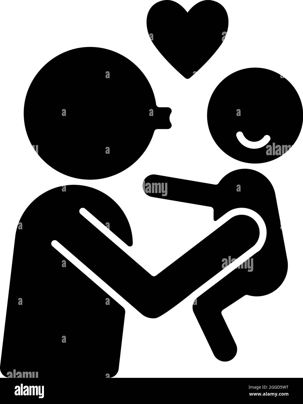 Kissing child on cheek black glyph icon Stock Vector Image & Art - Alamy