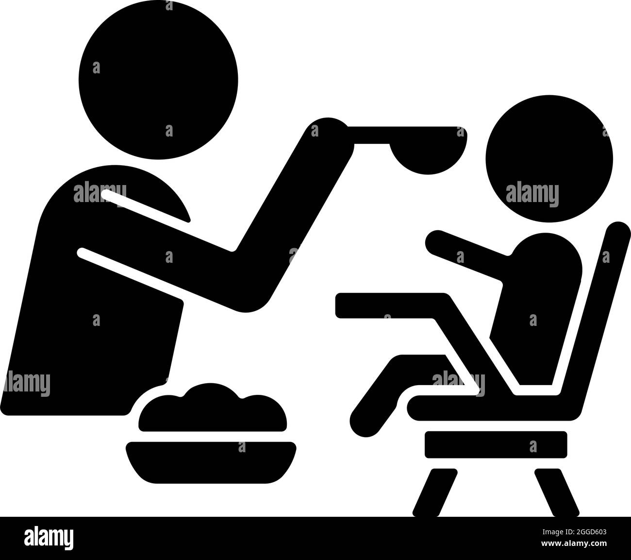 Feeding in highchair black glyph icon Stock Vector Image & Art - Alamy