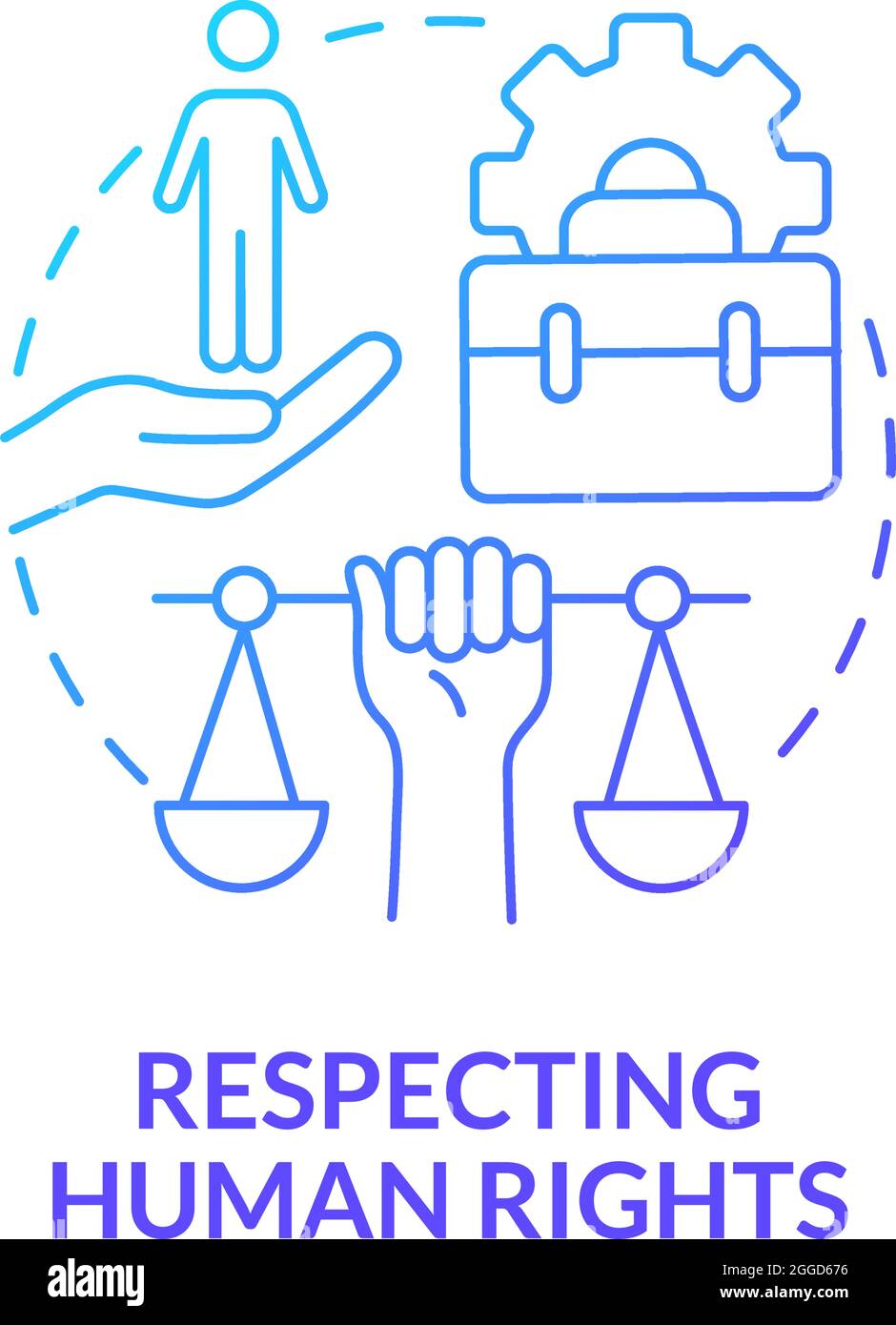 Respecting human rights blue gradient concept icon Stock Vector Image ...