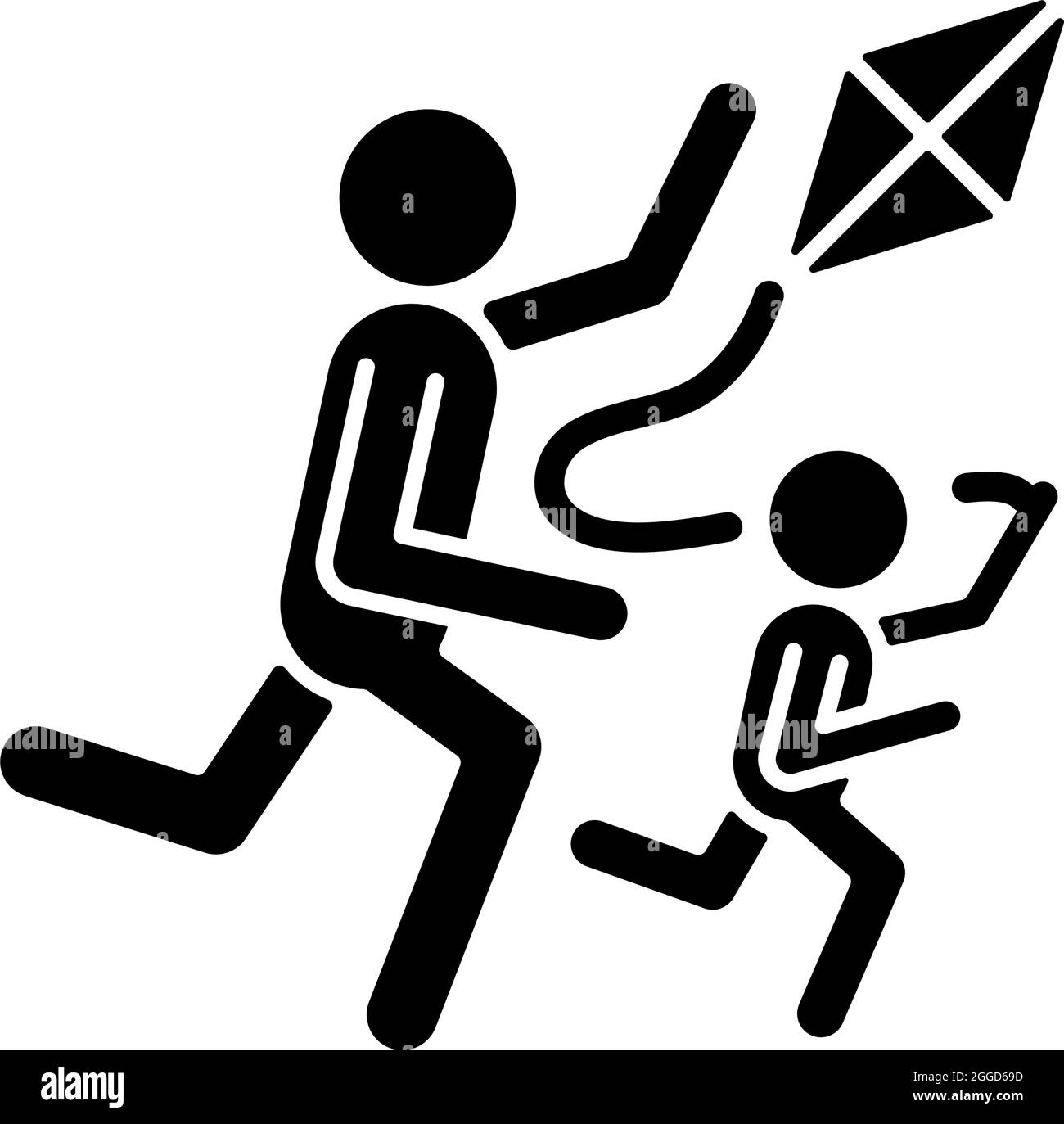 Flying kite black glyph icon Stock Vector Image & Art - Alamy