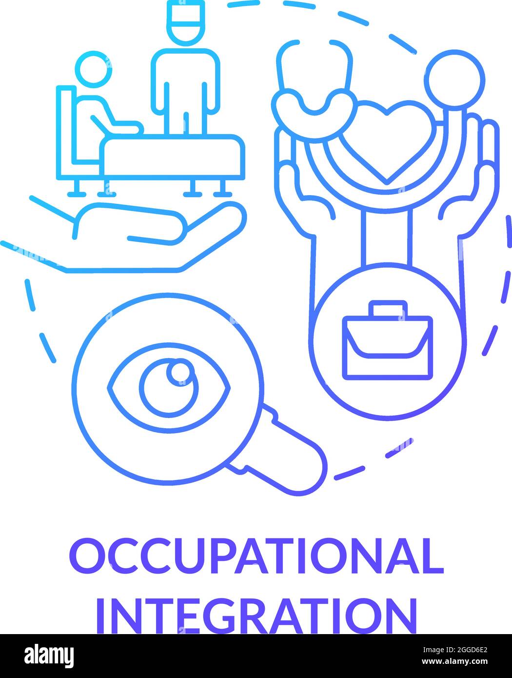 Occupational integration blue gradient concept icon Stock Vector Image ... Occupational integration blue gradient concept icon Stock Vector Image ...