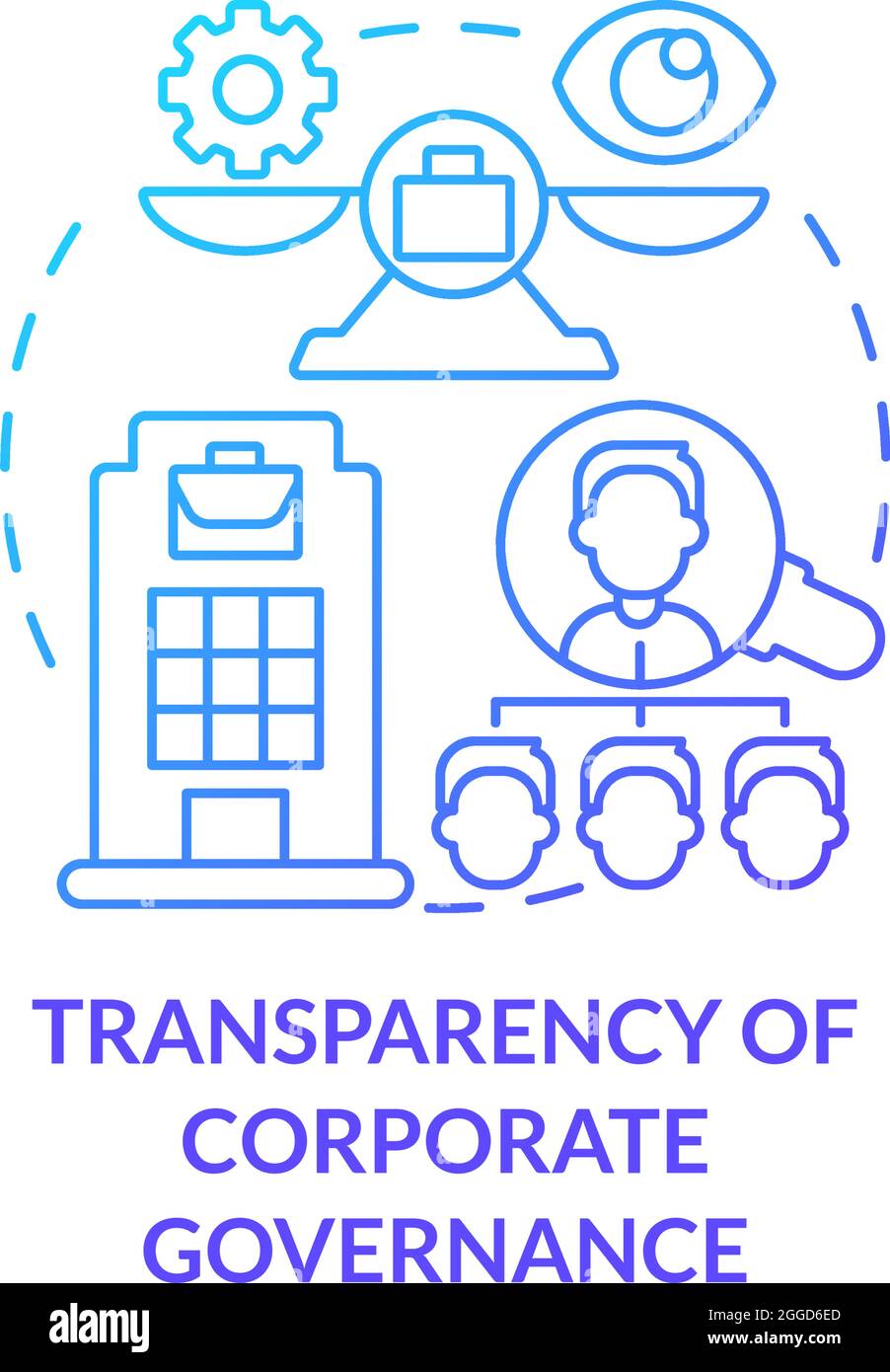 Transparency of corporate governance blue gradient concept icon Stock ...