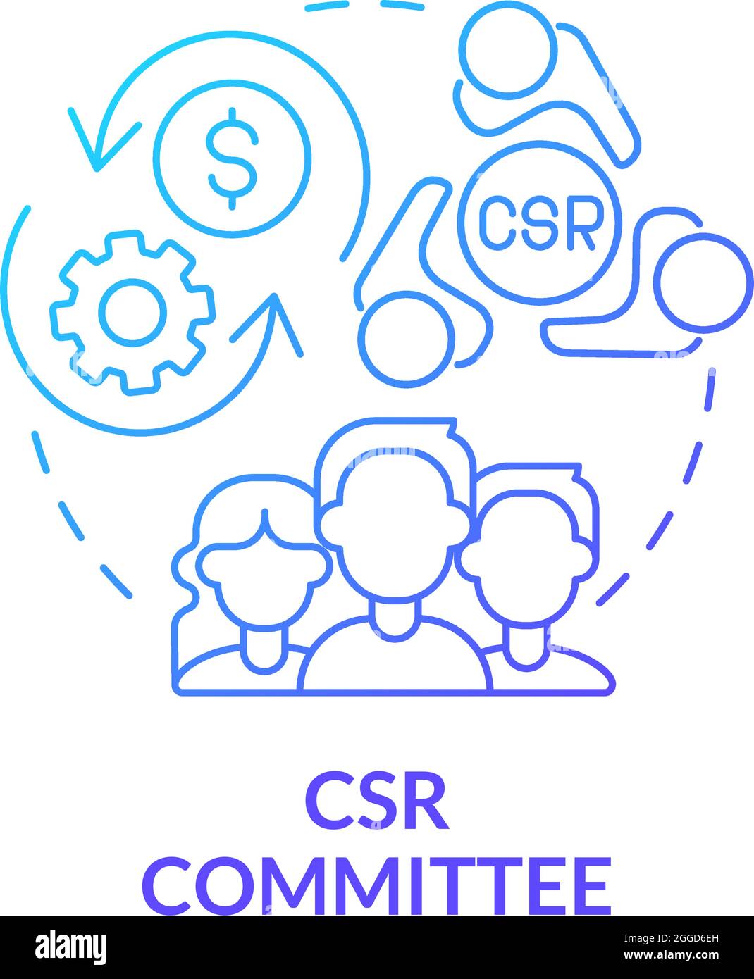 CSR committee blue gradient concept icon Stock Vector Image & Art - Alamy