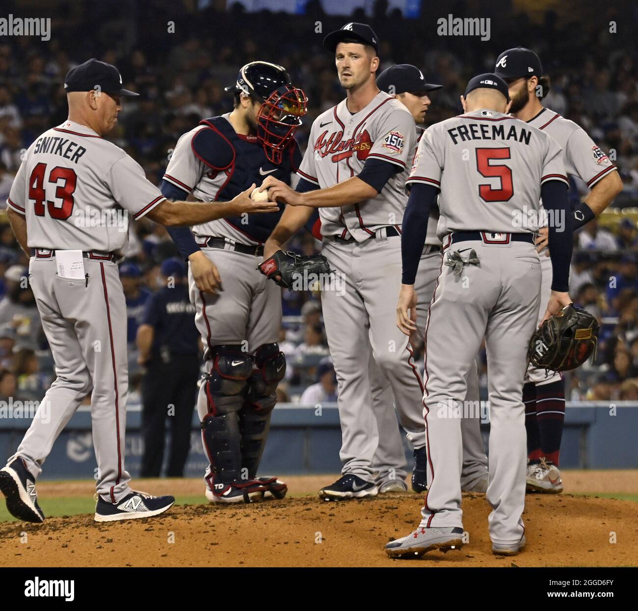 Los Angeles, United States. 30th Aug, 2021. Atlanta Braves' starting ...