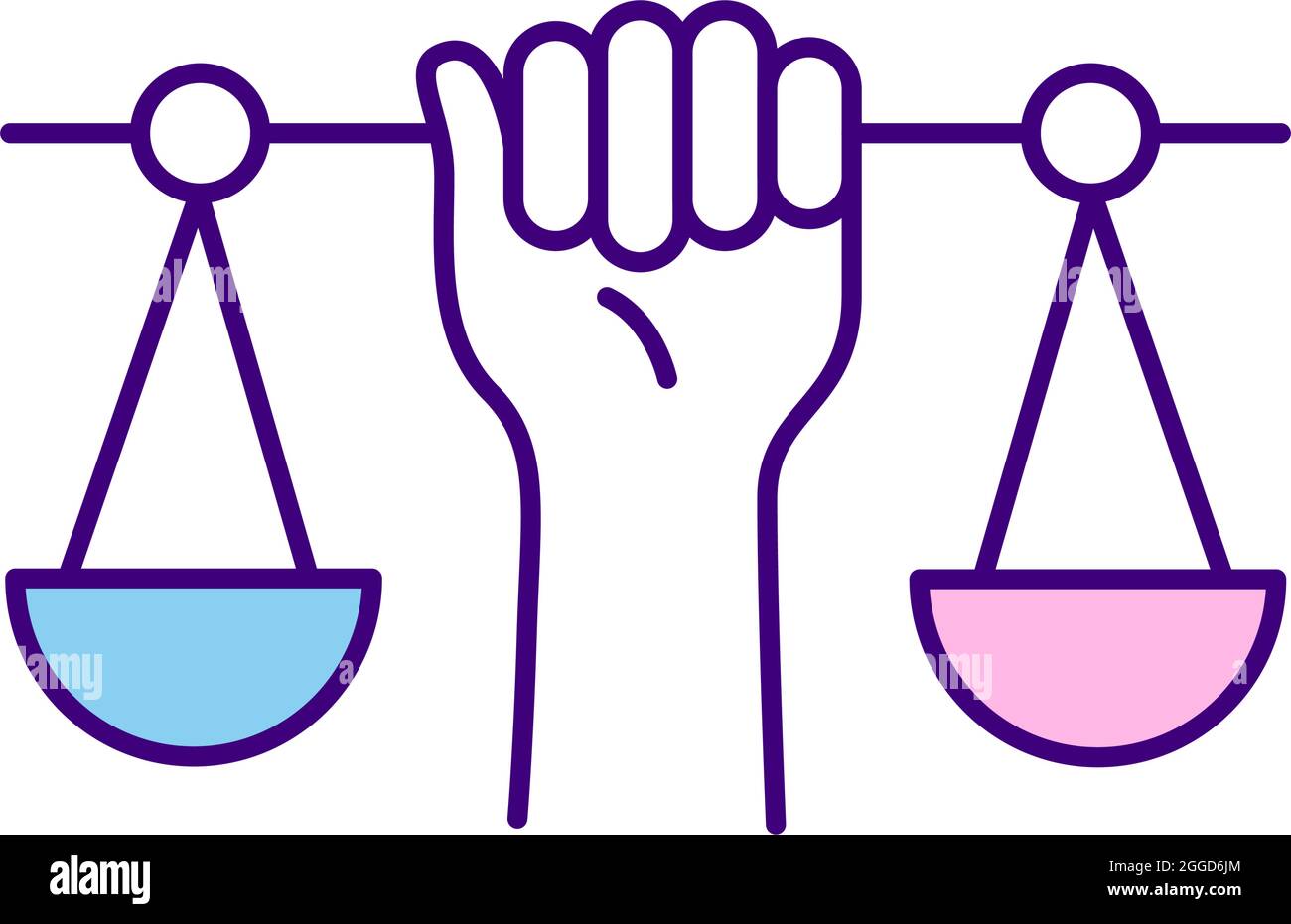 Scales and hand RGB color icon Stock Vector Image & Art - Alamy