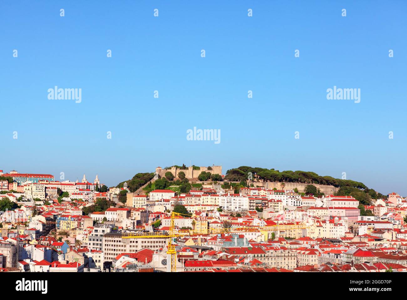 Lisbon cityscape , houses of downtown district . Portugal Capital City ...