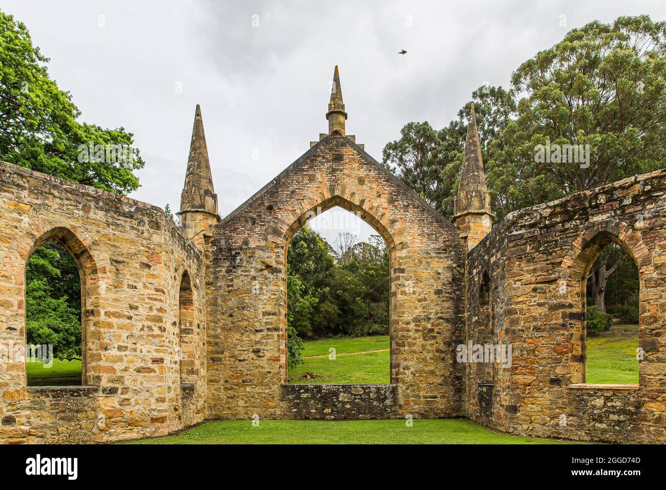 Ruins at the Port Arthur Historic Site surrounded by greenery in ...
