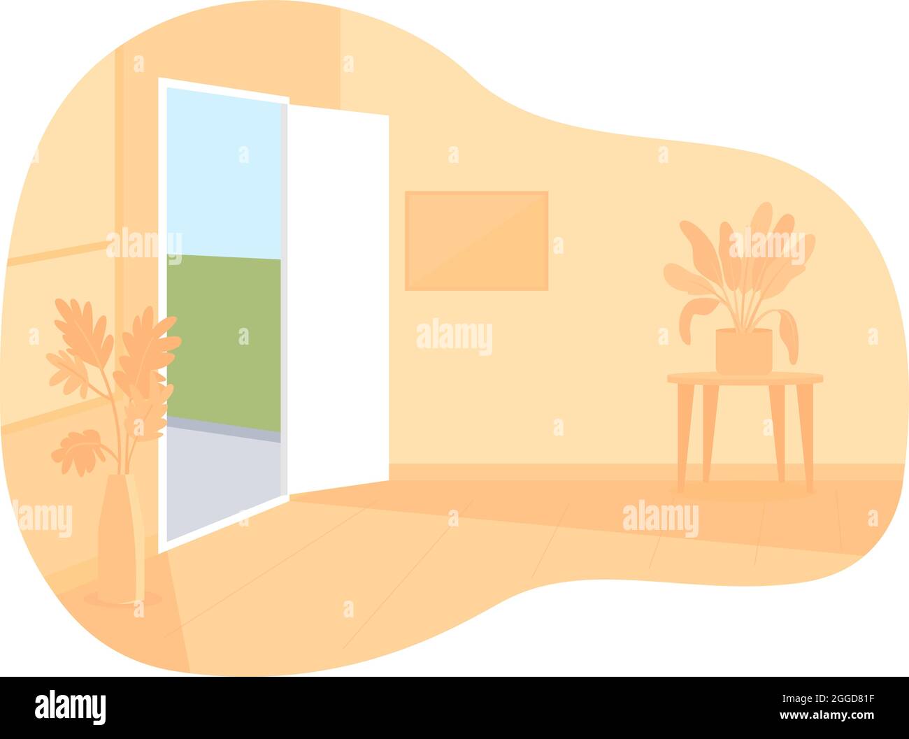 Empty room 2D vector isolated illustration Stock Vector Image & Art - Alamy