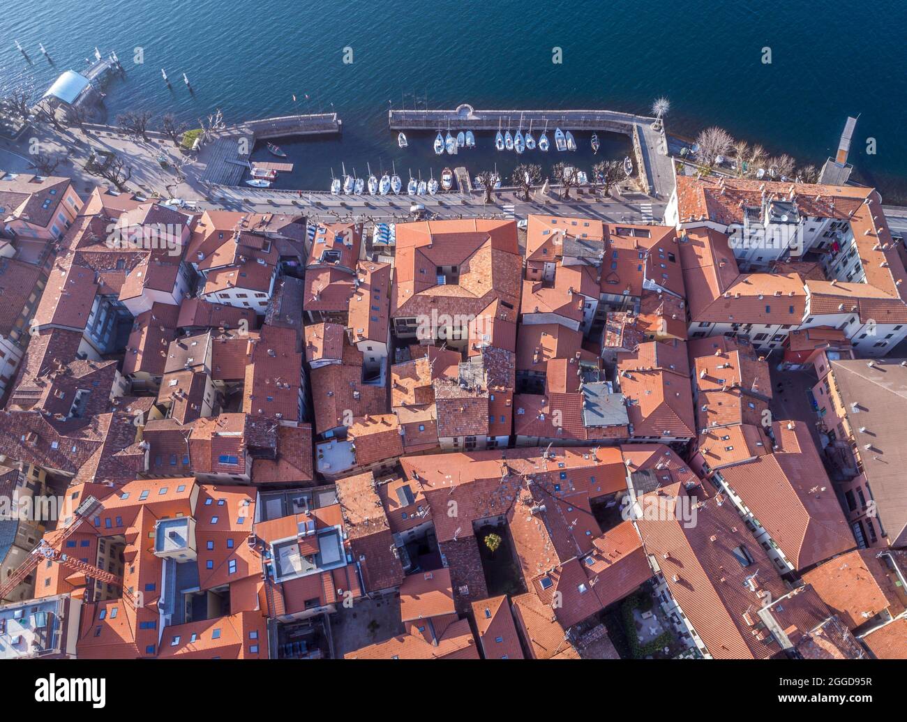 Aerial view of Bellano, Lake Como, Lombardy, Italy, Europe Stock Photo ...