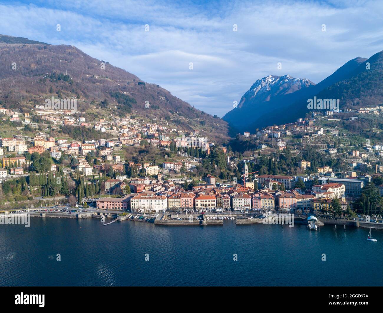 Aerial view of Bellano, Lake Como, Lombardy, Italy, Europe Stock Photo ...