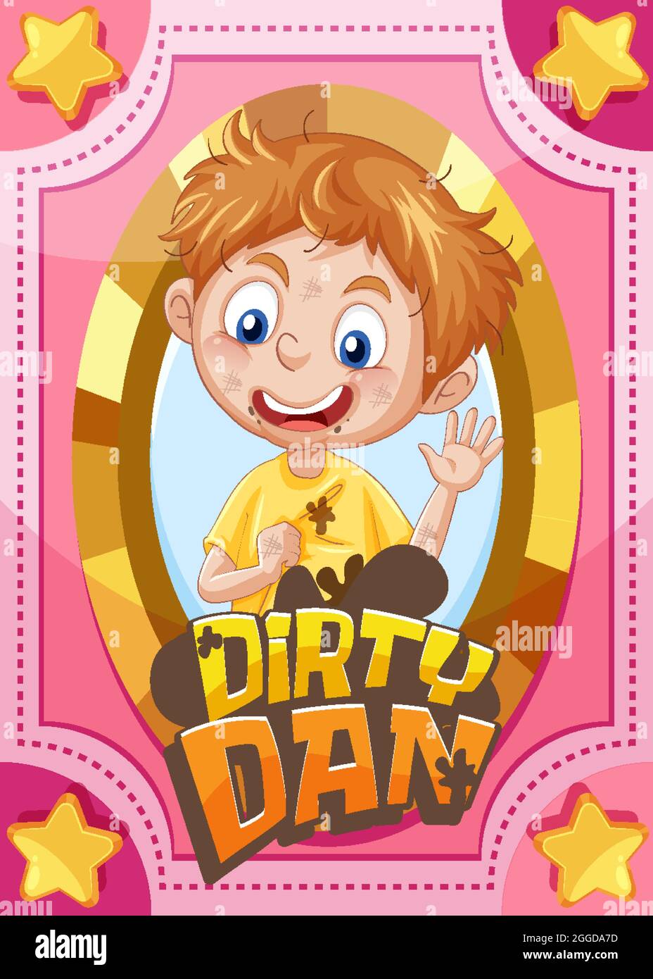 Character game card with word Dirty Dan illustration Stock Vector Image ...