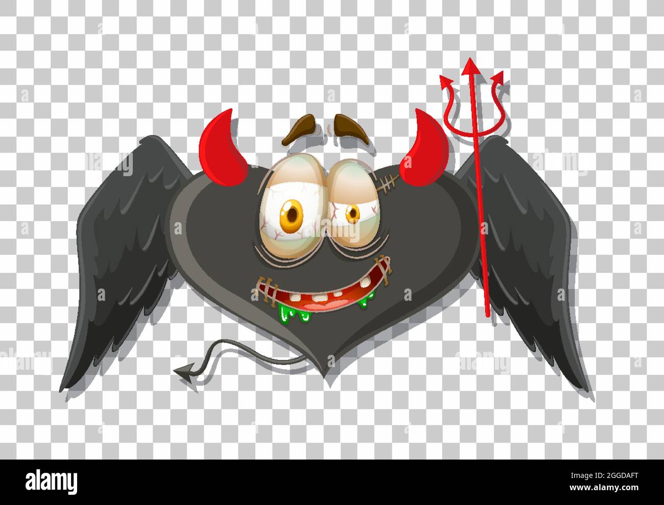 Heart shape devil with facial expression illustration Stock Vector ...