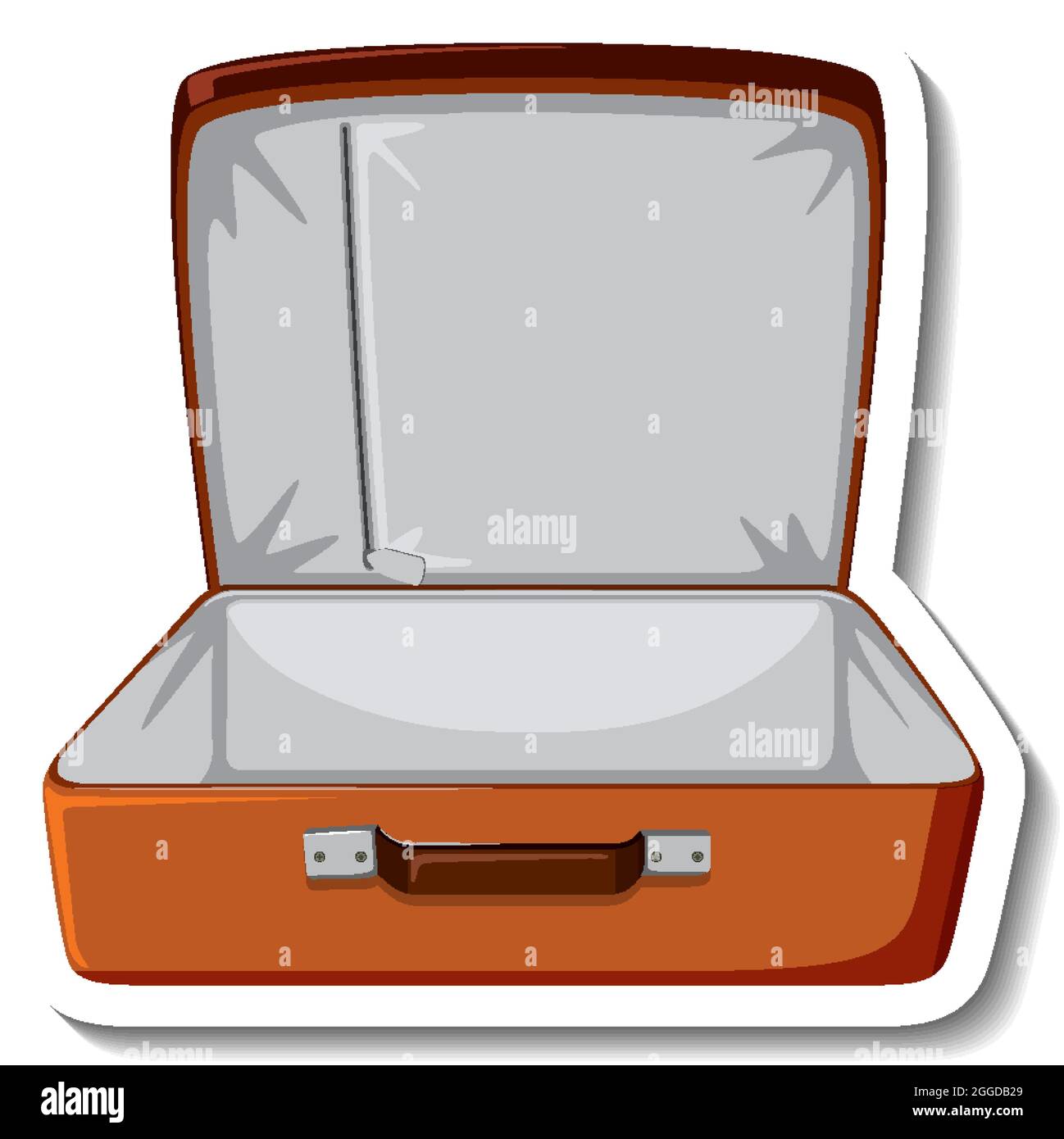 Leather suitcase opened cartoon sticker illustration Stock Vector Image ...