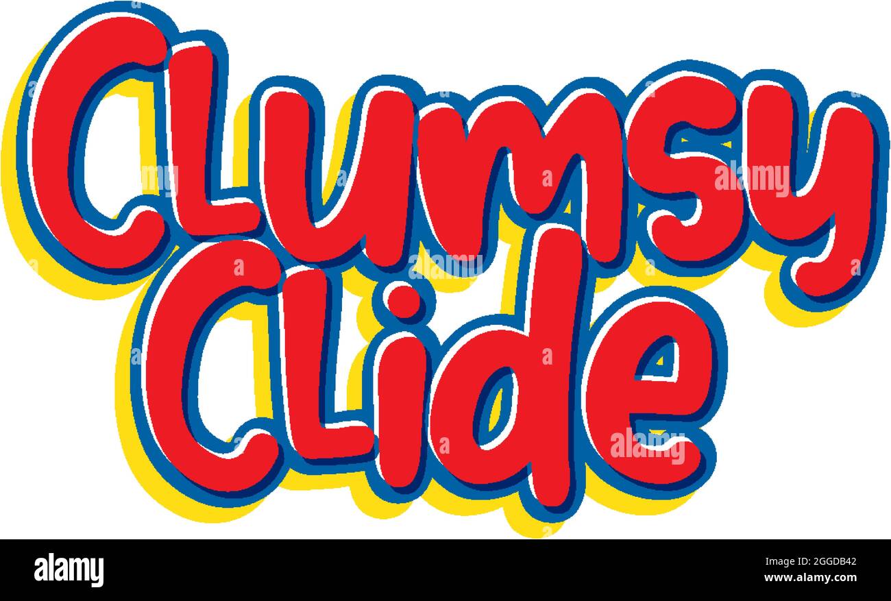 Clumsy Clide logo text design illustration Stock Vector Image & Art - Alamy