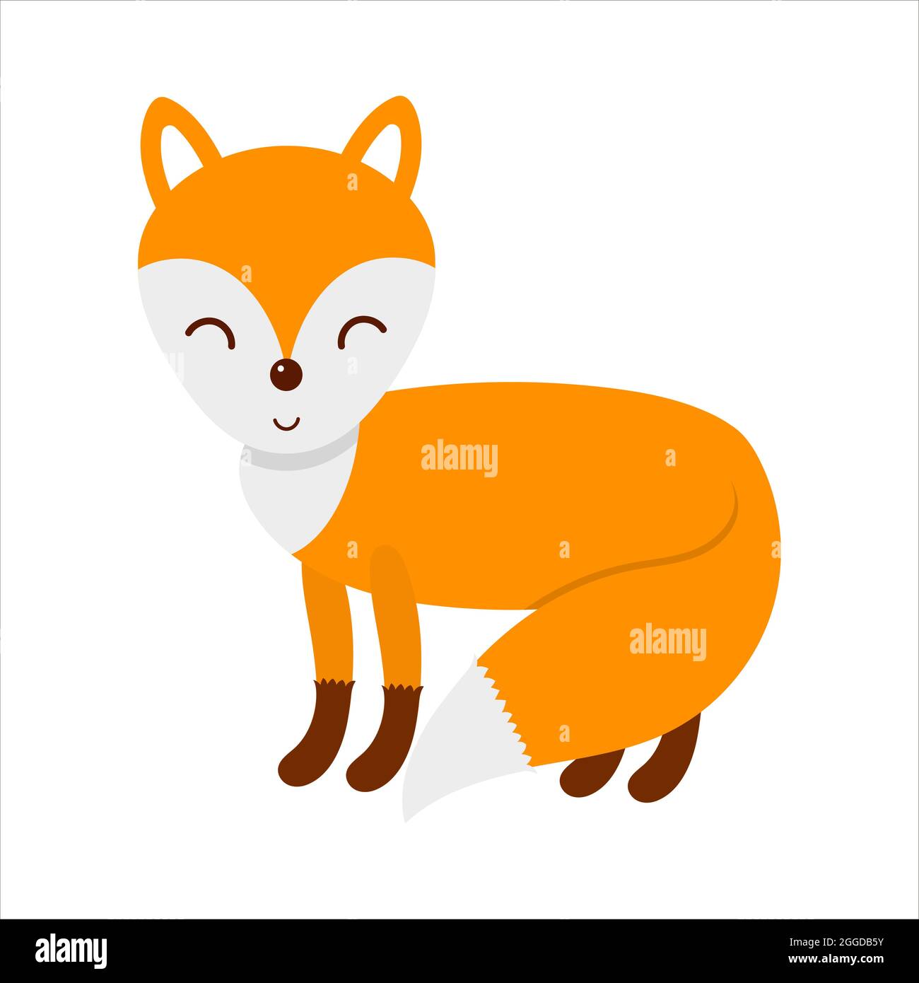 Cute fox, flat vector illustration Stock Vector Image & Art - Alamy