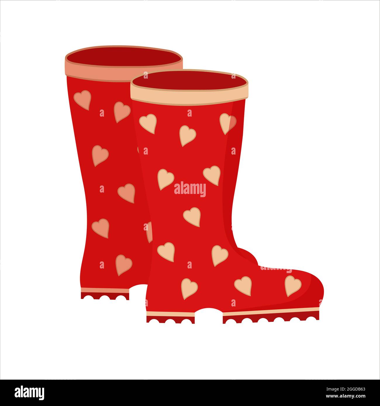 Red rain boots, flat vector illustration Stock Vector Image & Art - Alamy